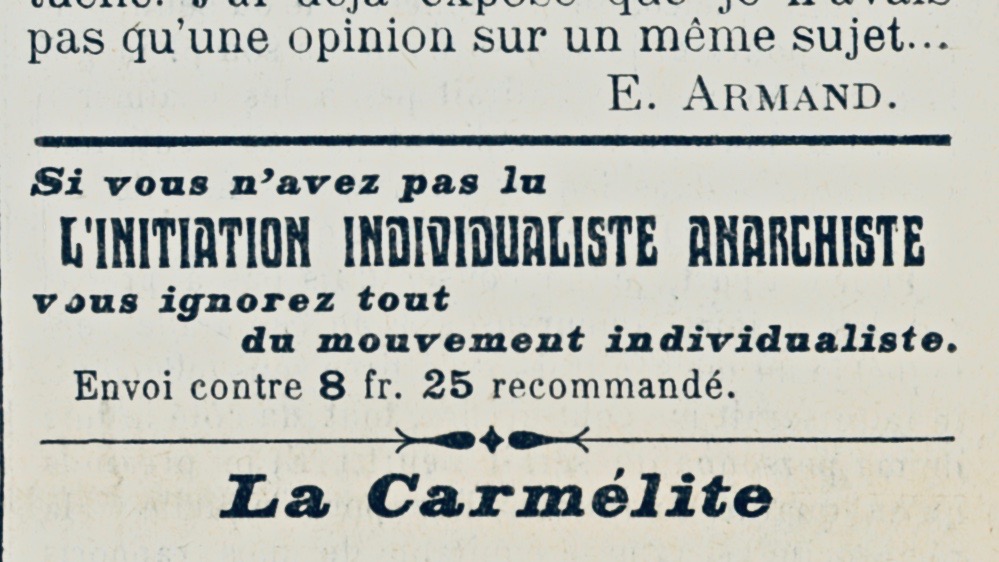 E. Armand, The Anarchist Individualist Initiation (1923) (in progress ...