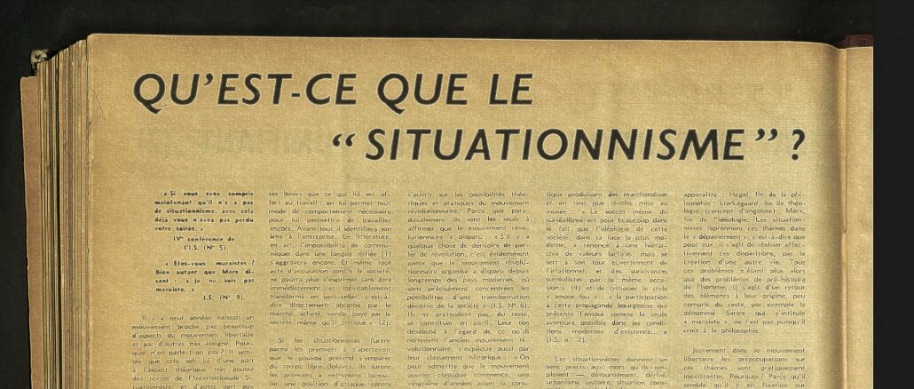 Guy Antoine and Ch.-Aug. Bontemps, “What is Situationism?” (1966) - The ...